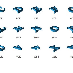 3d Alphabet Letters Stl File/ 3d Print Font Stl File / 3d Printing Stl ...