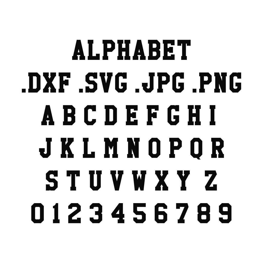 Laser Cut Font Svg Dxf Png Jpg Files | Laser Cut Alphabet Numbers ...