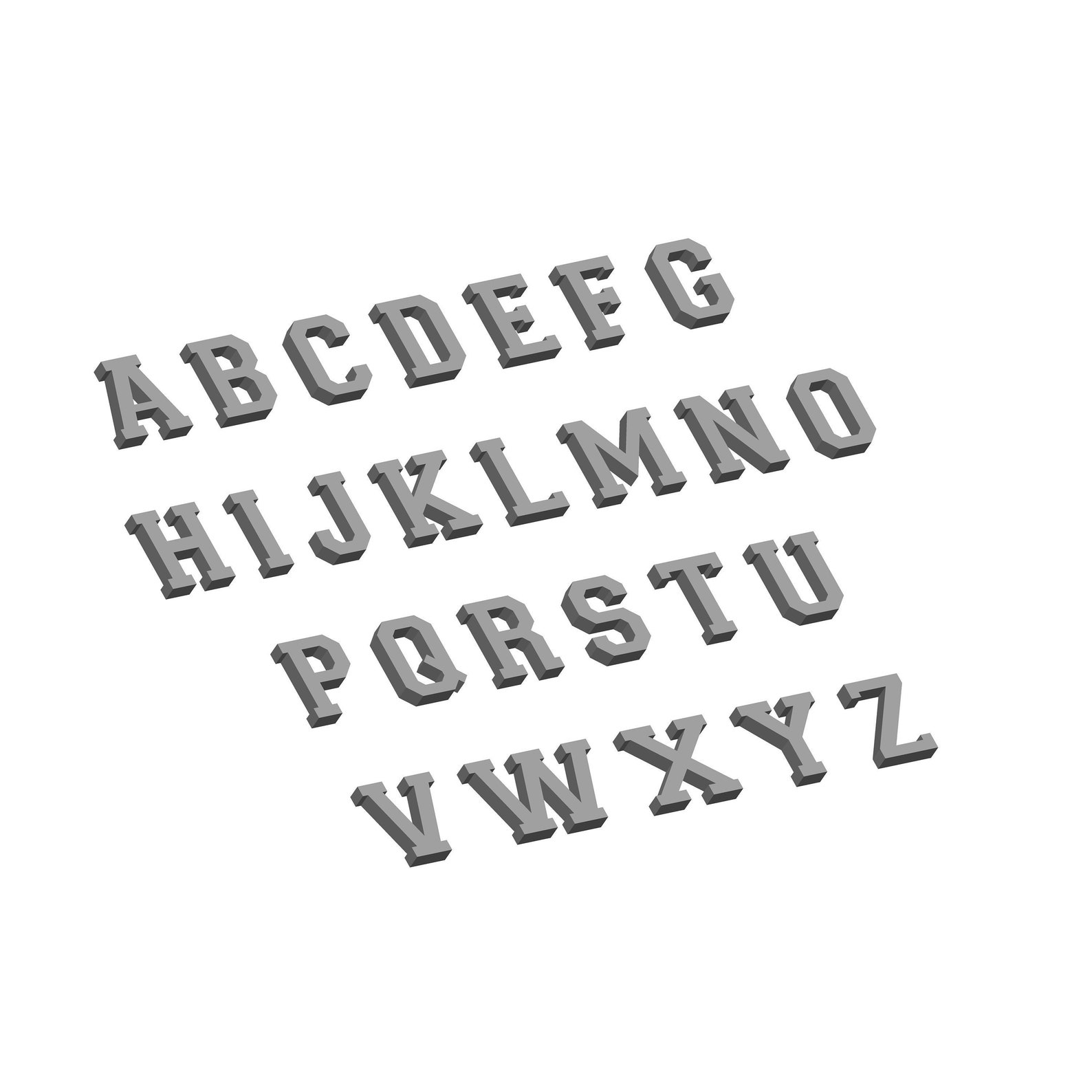 3D Printed Standing Alphabet Letters STL File (digital Download) - Etsy