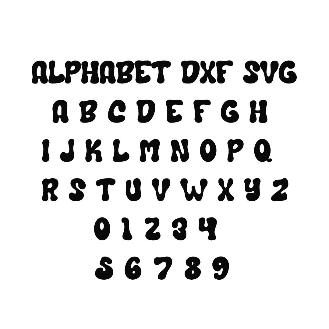 Polka Font Letters and Numbers Dxf Svg Files / Dxf Font Files for ...