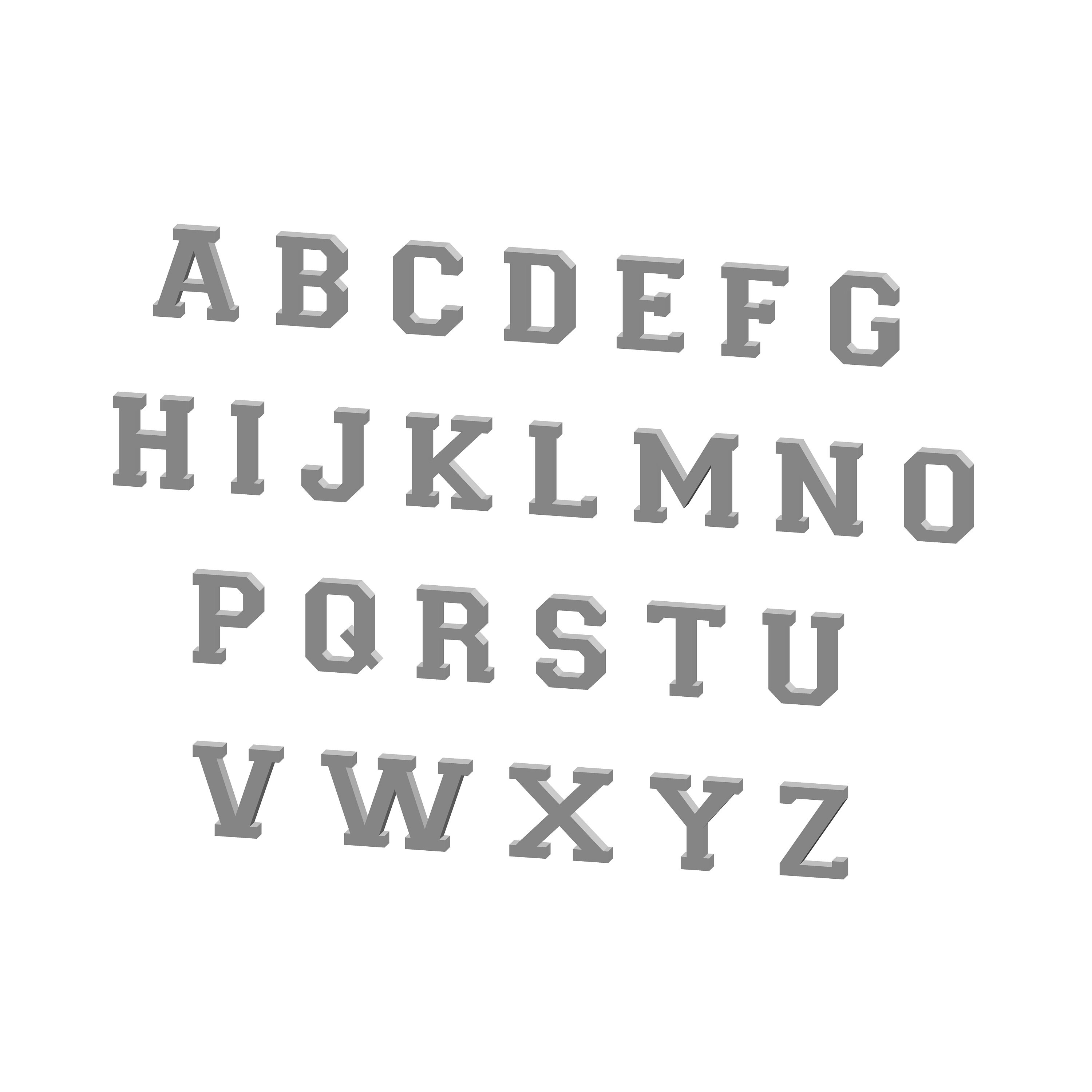 3d Printed Standing Alphabet Letters Stl File / 3d Printed Alphabet Stl ...