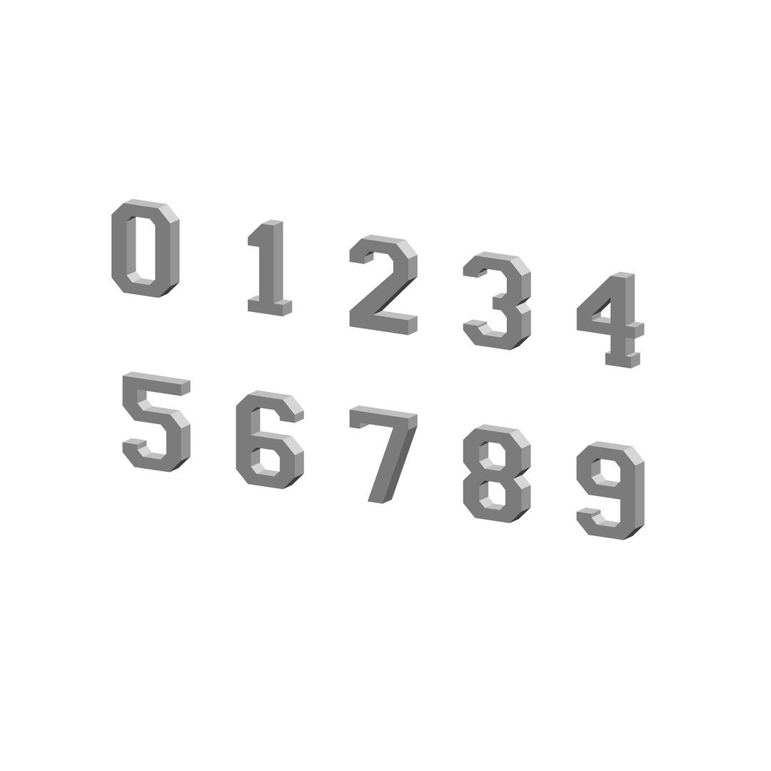 3d Printed Standing Numbers Stl File / 3d Printed Numbers Stl File / 3d ...