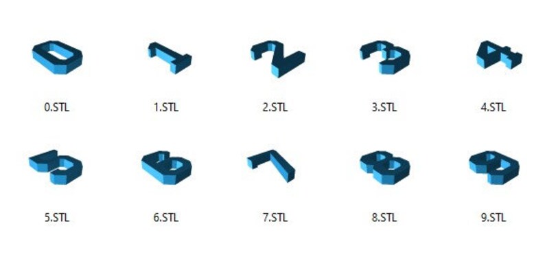 3d Printed Standing Numbers Stl File / 3d Printed Numbers Stl File / 3d ...
