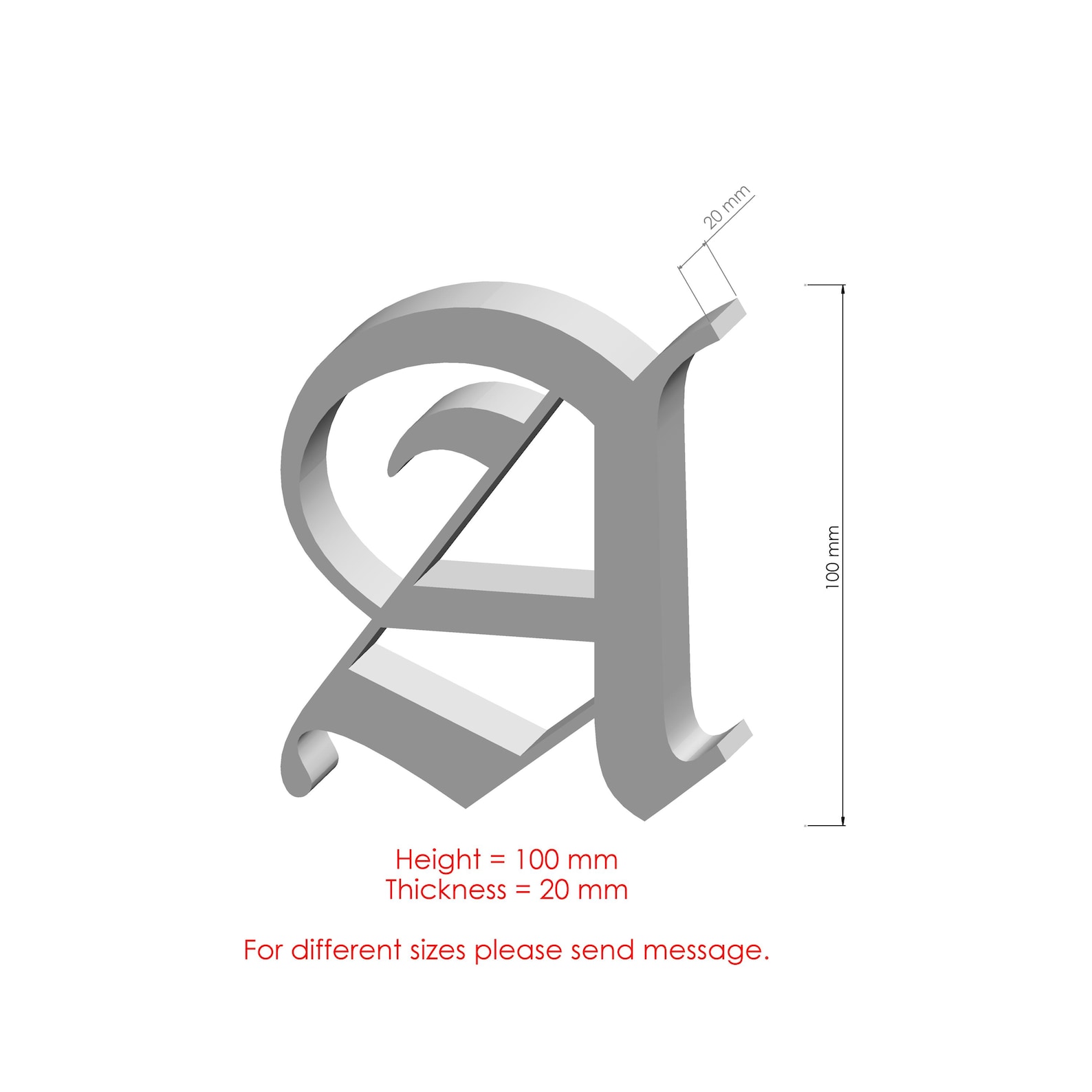 Old English Font STL Files: 3D Printing Alphabet (digital) - Etsy