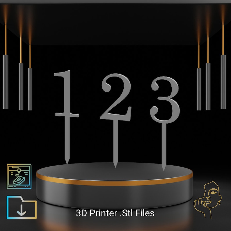 3D Printer Cake Topper Number STL Files (digital Download) - Etsy