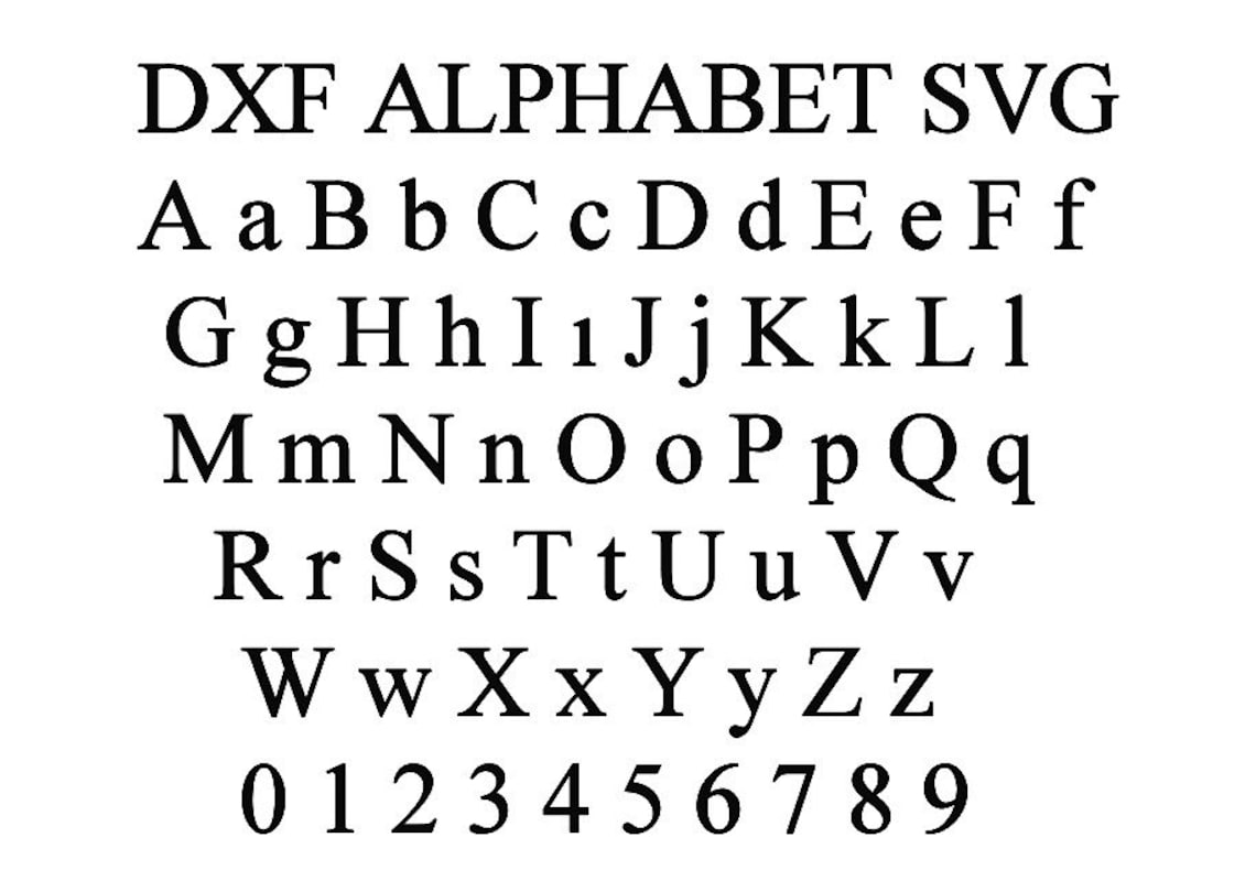 Alphabet Letters and Numbers Dxf Svg Files / Dxf Font Files for Plasma ...