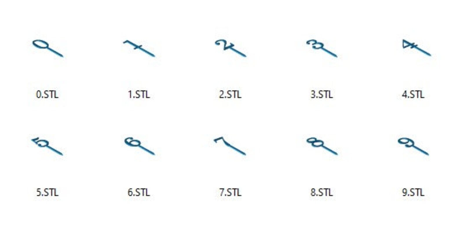 3D Printer Cake Topper Number STL Files (digital Download) - Etsy