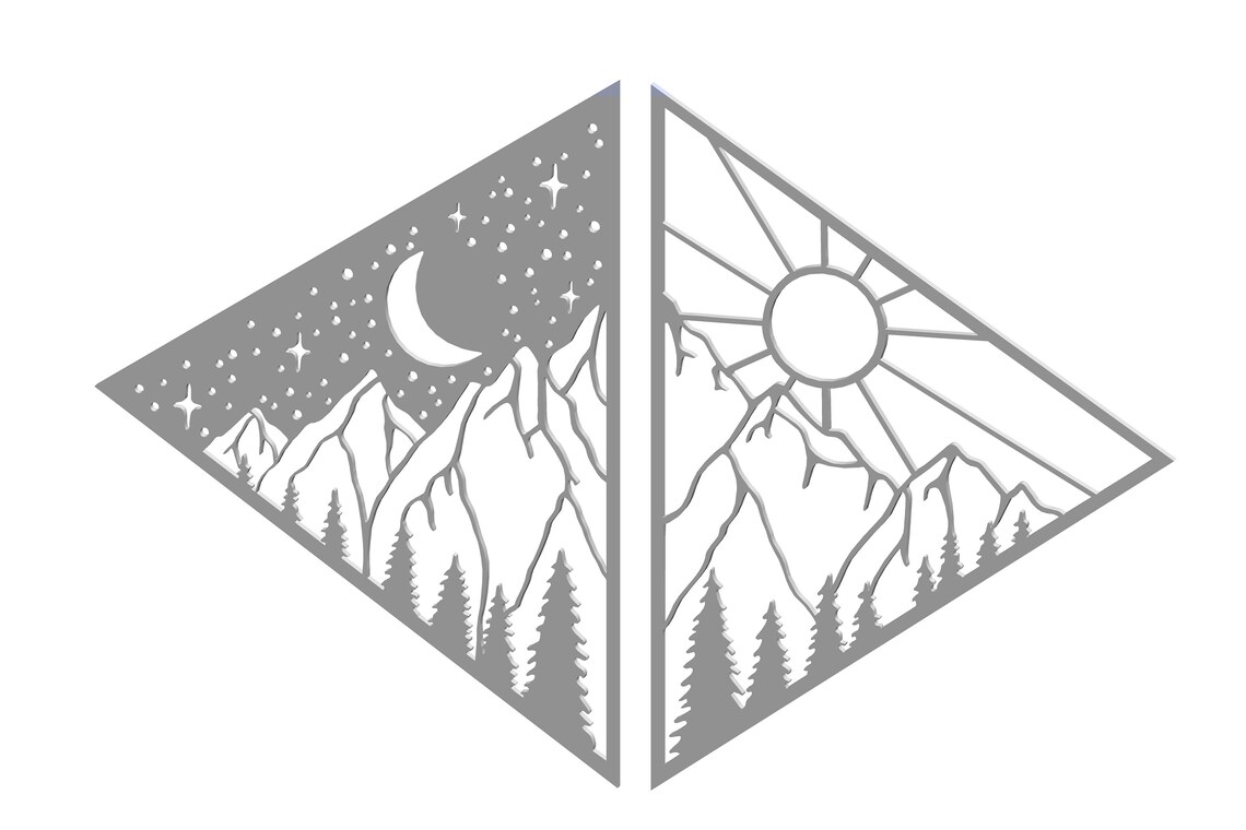 Moon and Sun Wall Decor Laser Cut Files / Moon and Sun Dxf Svg Files ...