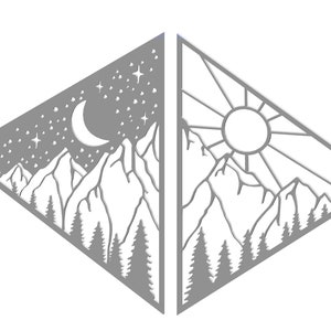 Moon and Sun Wall Decor Laser Cut Files / Moon and Sun Dxf Svg Files ...