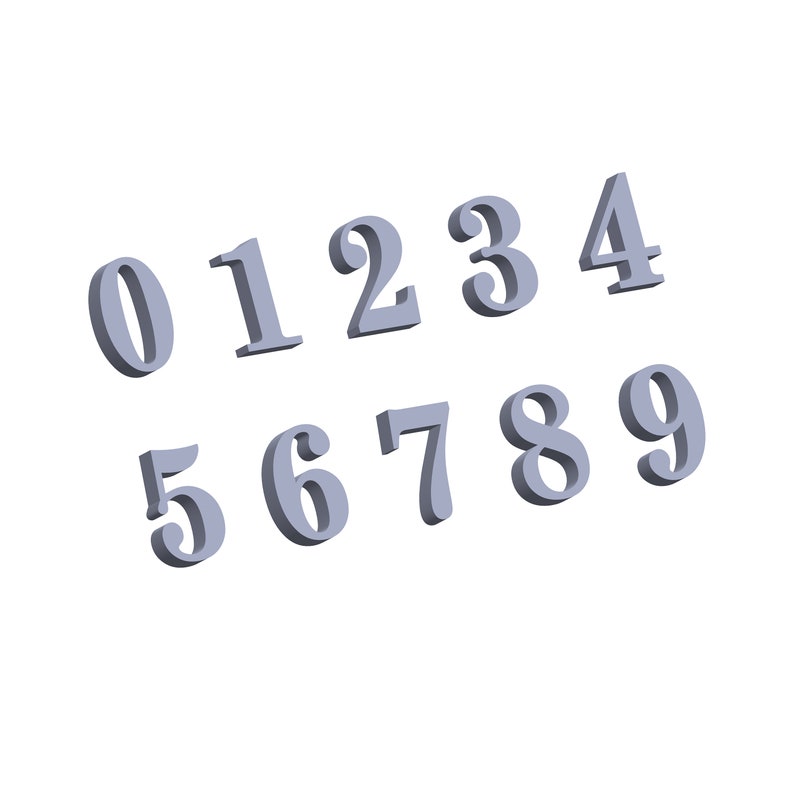 3d Print Numbers Stl Files / 3d Print Font Stl File / 3d Printing Stl ...