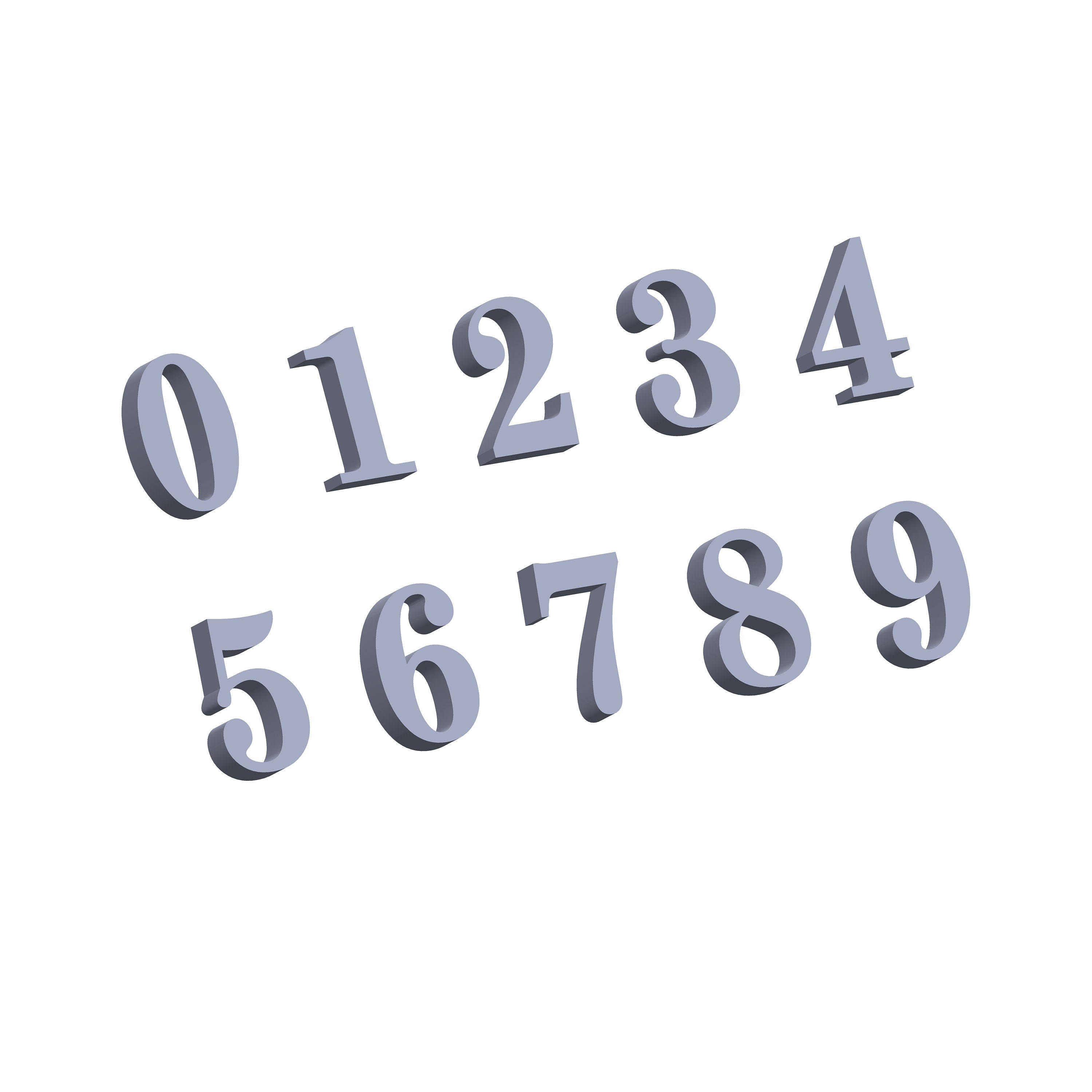 3D Print Numbers STL Files: Full Set 0-9 (digital Files) - Etsy Canada
