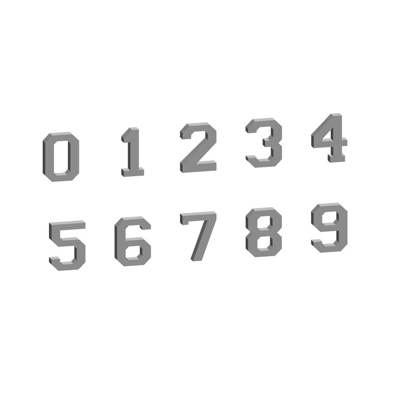 3d Printed Standing Numbers Stl File / 3d Printed Numbers Stl File / 3d ...