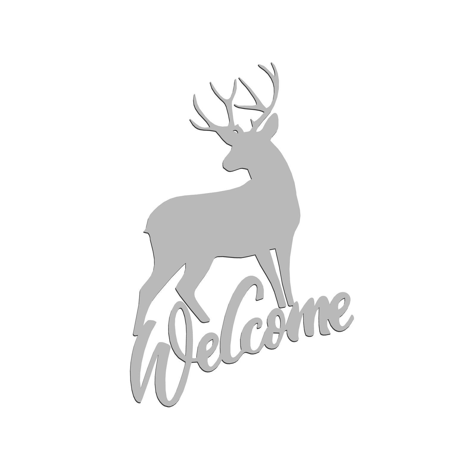 Deer Welcome Sign: Laser Cut Metal Art (DXF SVG Files) - Etsy