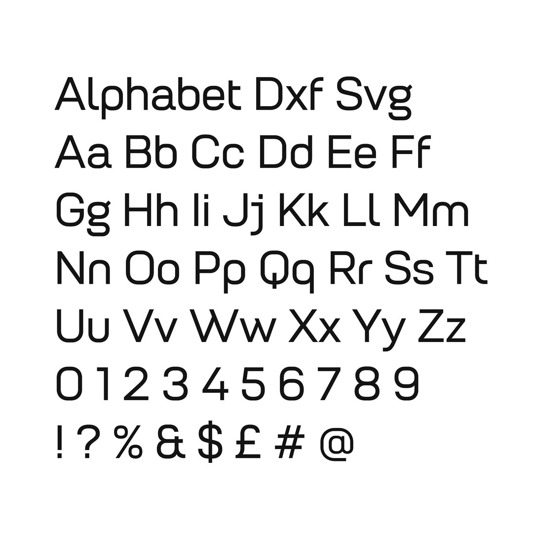 Alphabet Letters and Numbers Dxf Svg Files / Dxf Font Files for Plasma ...