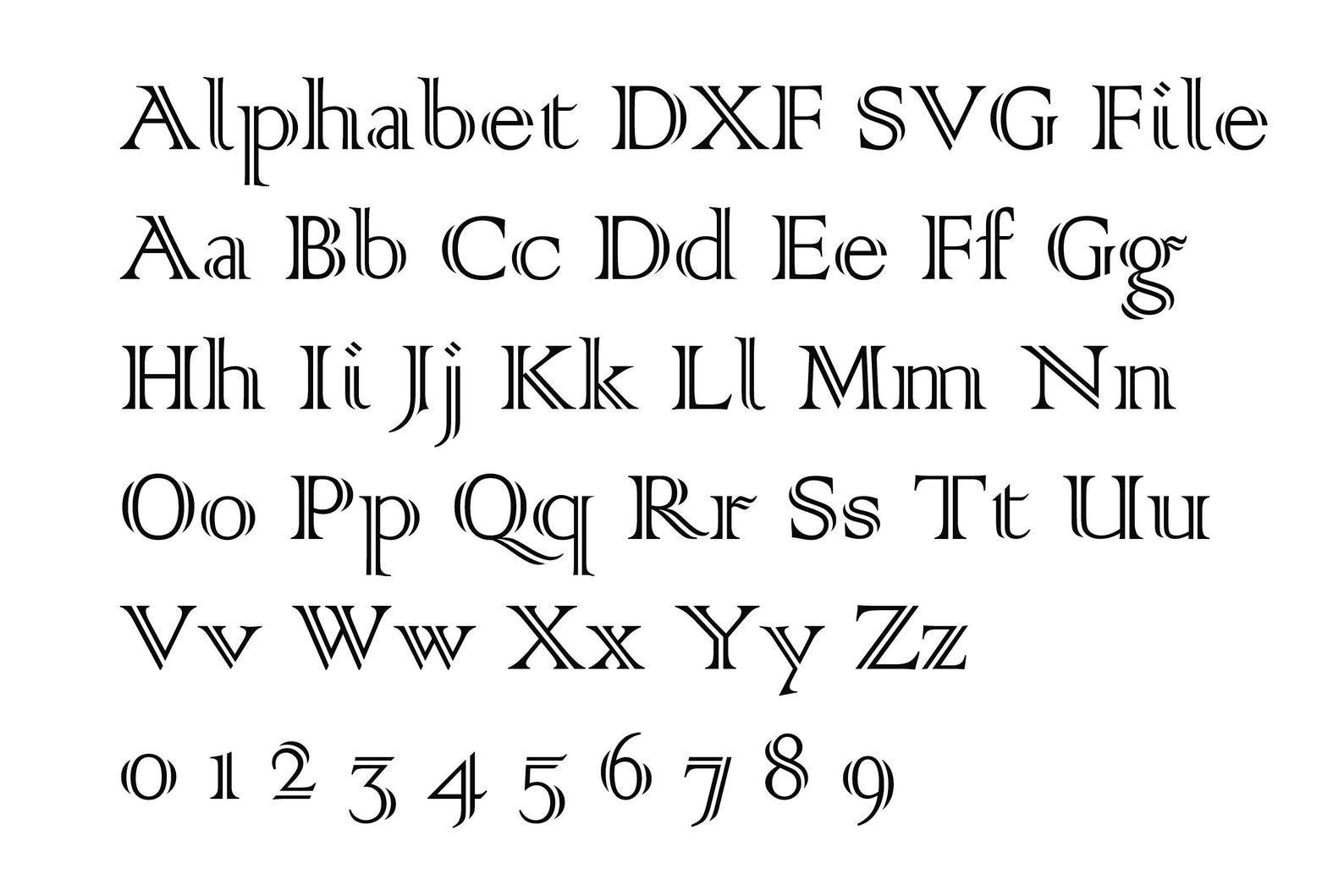 Alphabet Letters and Numbers Dxf Svg File/ Plasma Letters Dxf/ Dxf ...