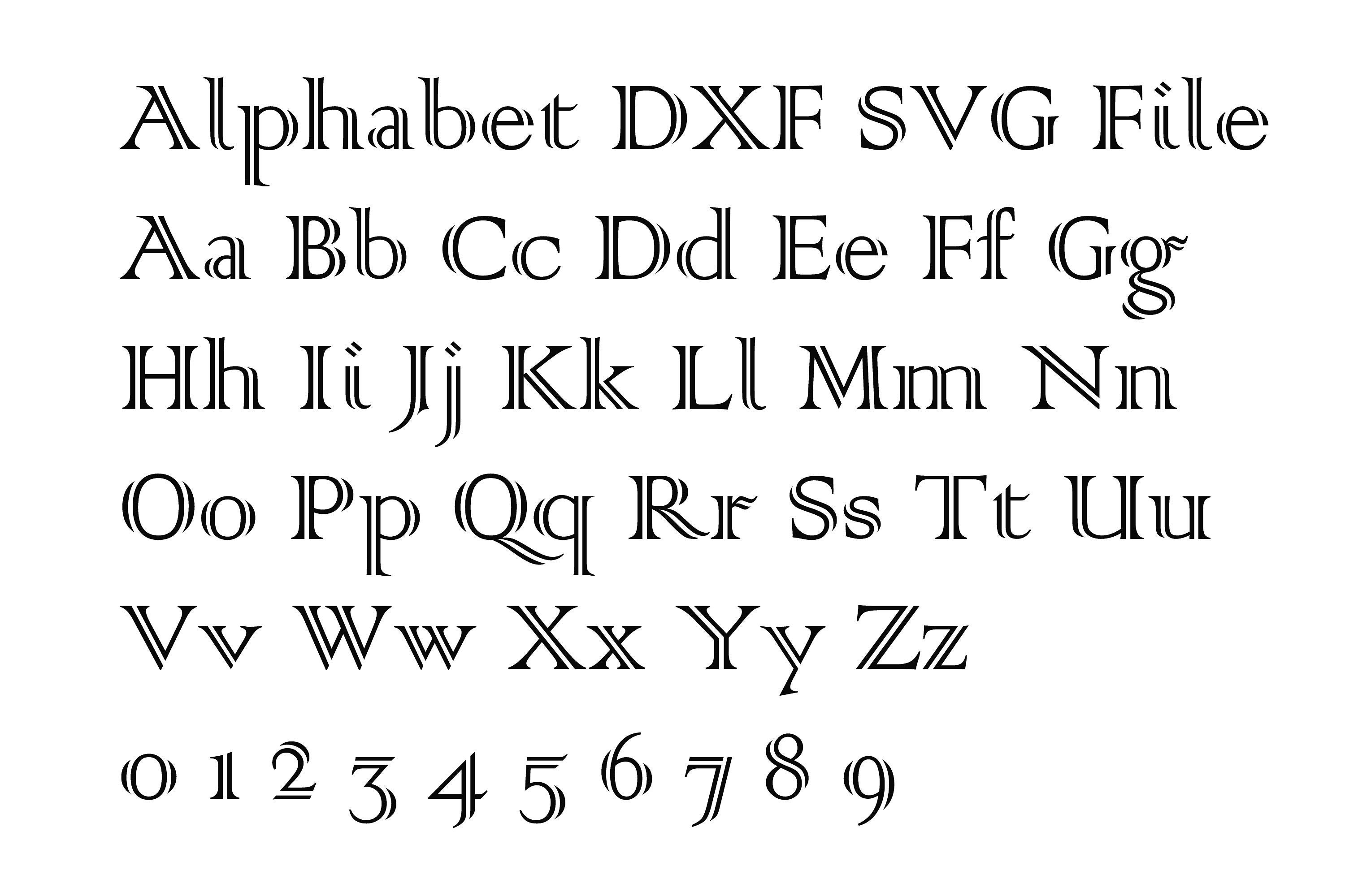 Alphabet Letters and Numbers Dxf Svg File/ Plasma Letters Dxf/ Dxf ...