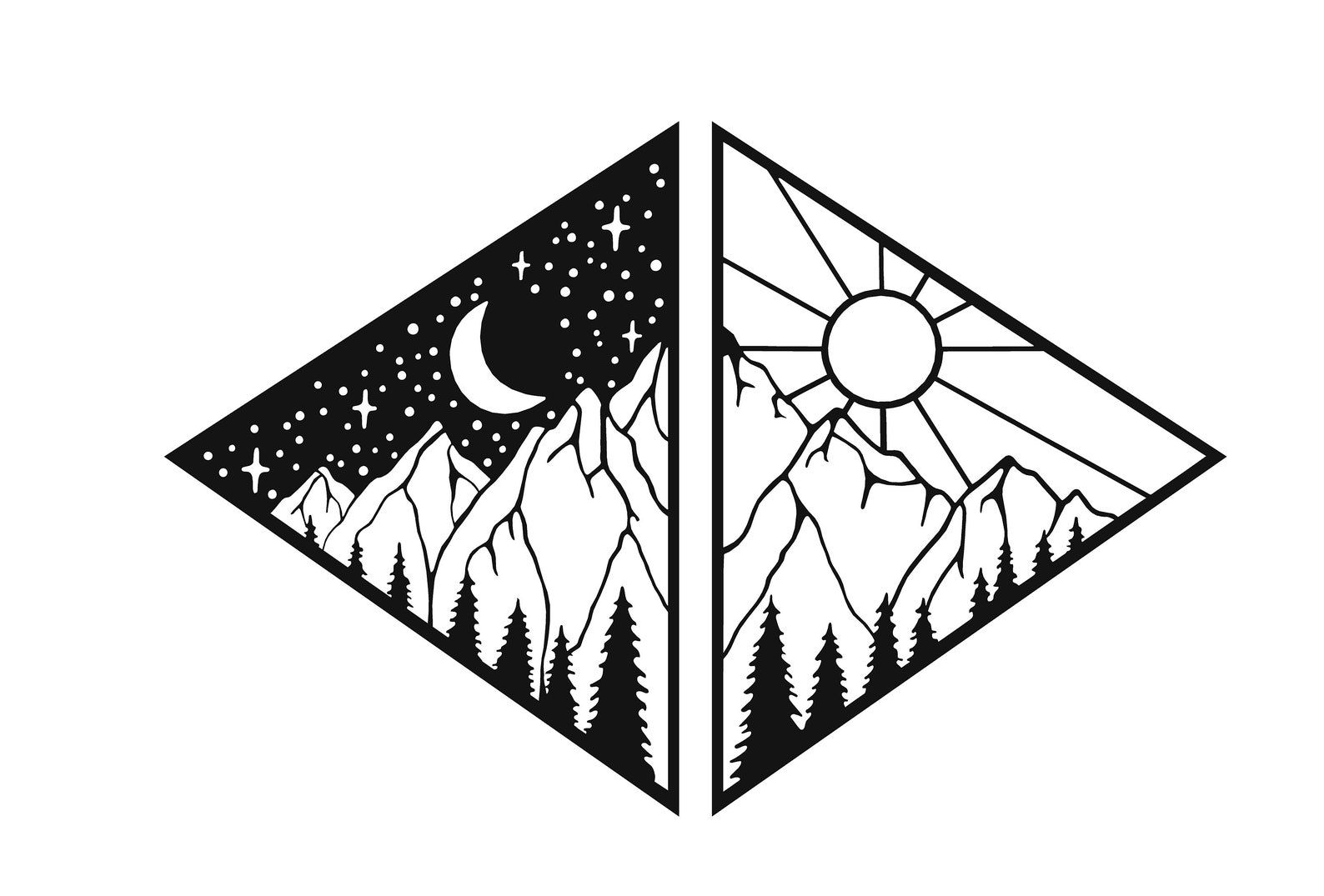 Moon and Sun Wall Decor Laser Cut Files / Moon and Sun Dxf Svg Files ...