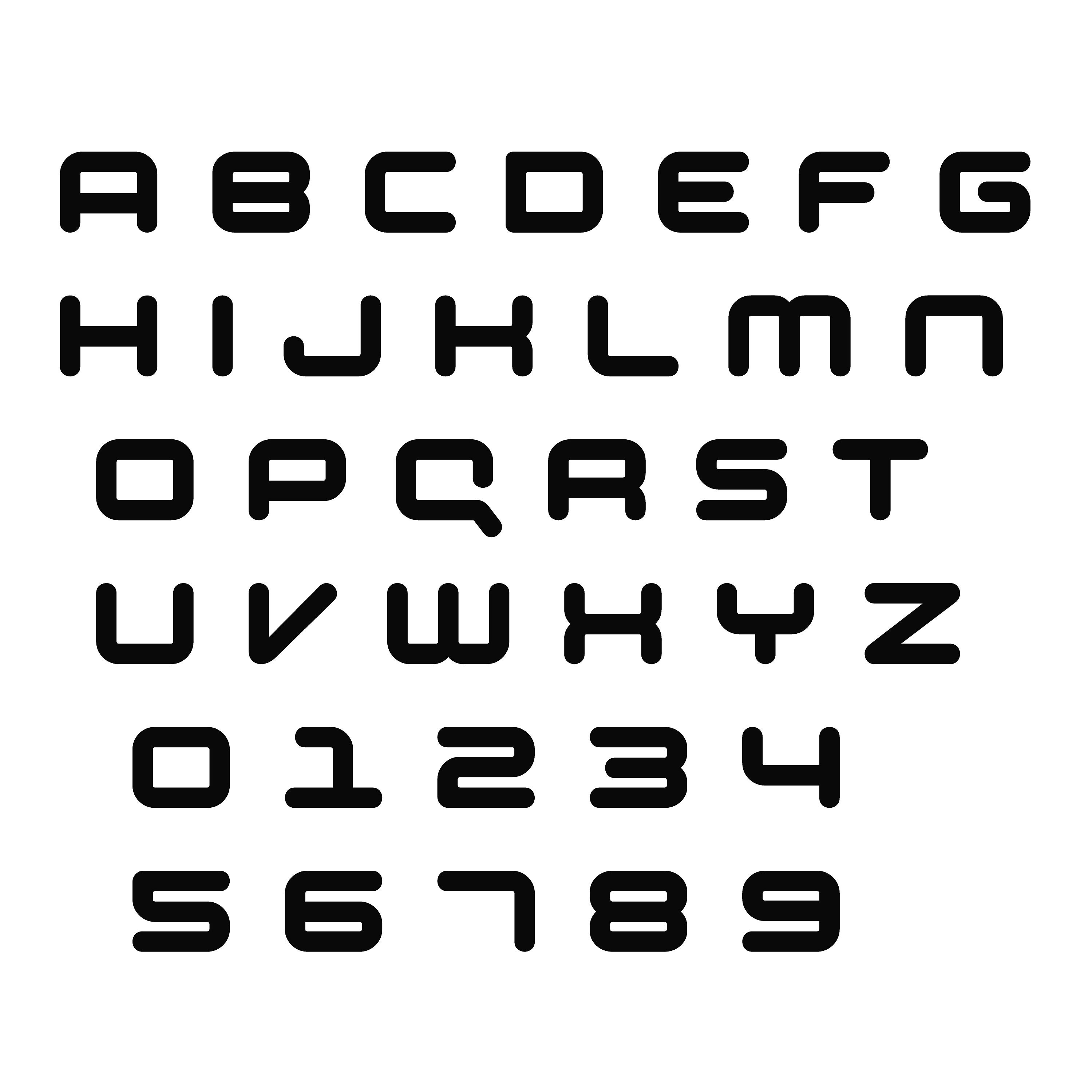 Alphabet Letters and Numbers Dxf Svg Files / Dxf Font Files for Plasma ...