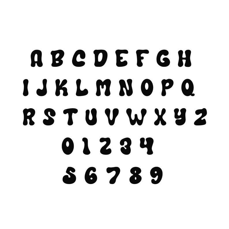Polka Font Letters and Numbers Dxf Svg Files / Dxf Font Files for ...
