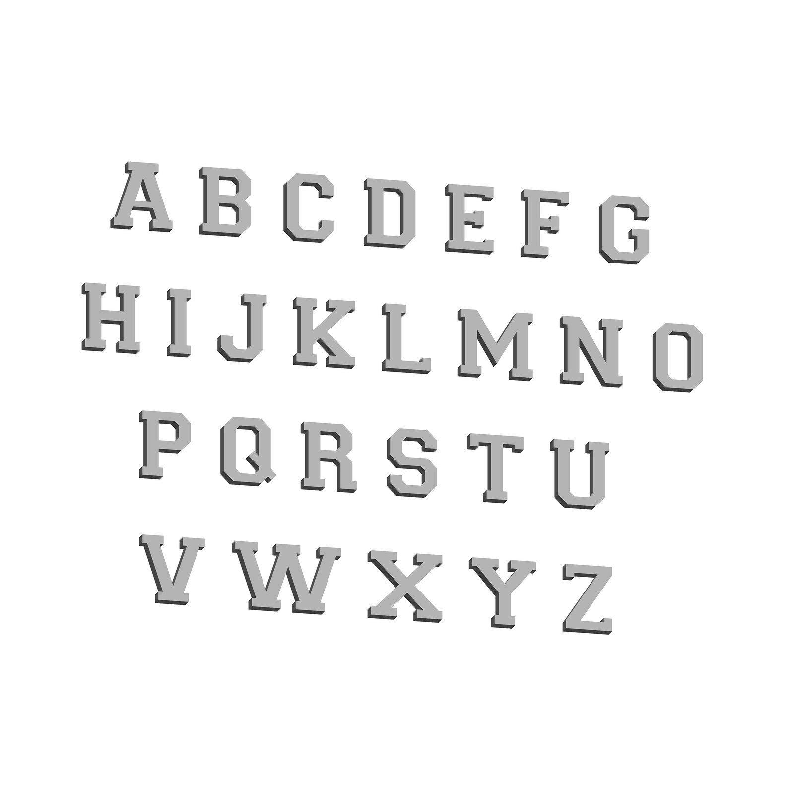 3D Printed Standing Alphabet Letters STL File (digital Download) - Etsy