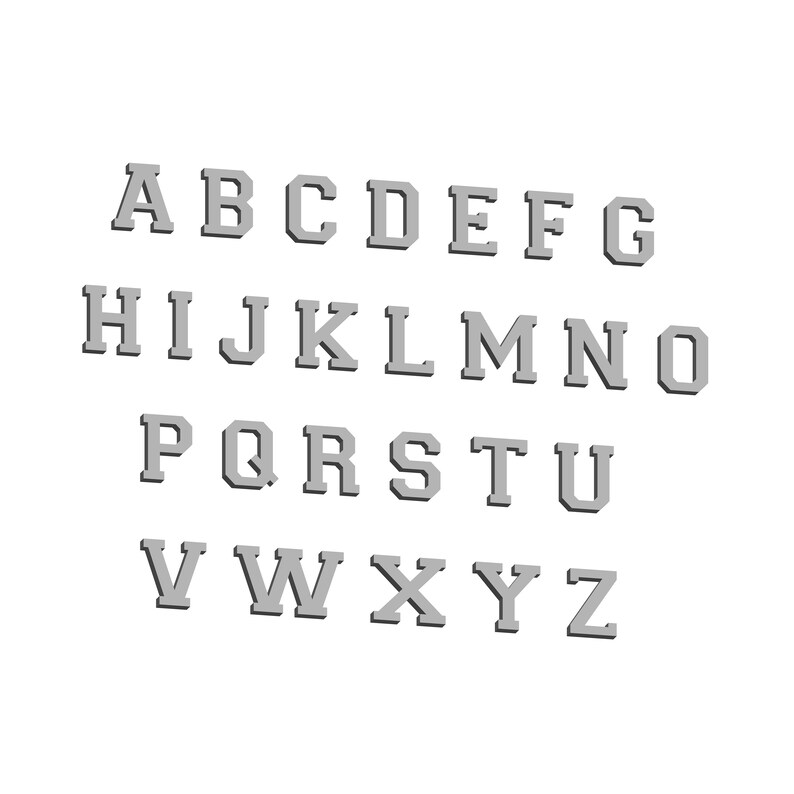 3D Printed Standing Alphabet Letters STL File (digital Download) - Etsy