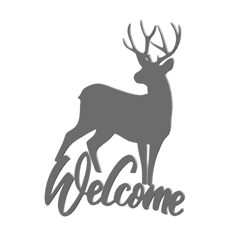 Deer Welcome Sign: Laser Cut Metal Art (DXF SVG Files) - Etsy