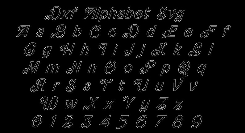 Alphabet Letters and Numbers Dxf Svg Files / Dxf Files for Plasma Fonts ...