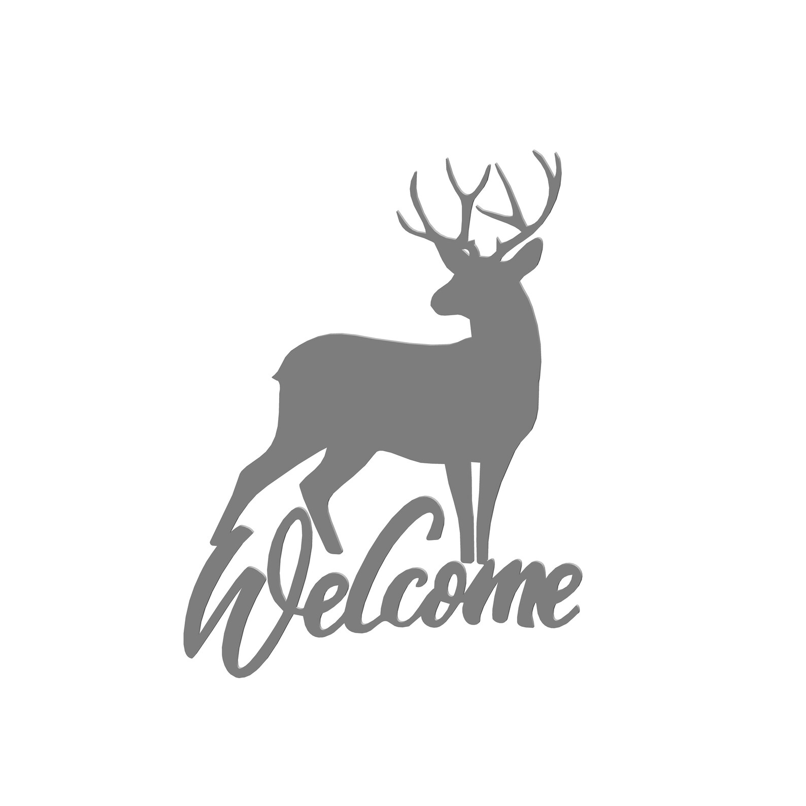 Deer Welcome Sign: Laser Cut Metal Art (DXF SVG Files) - Etsy