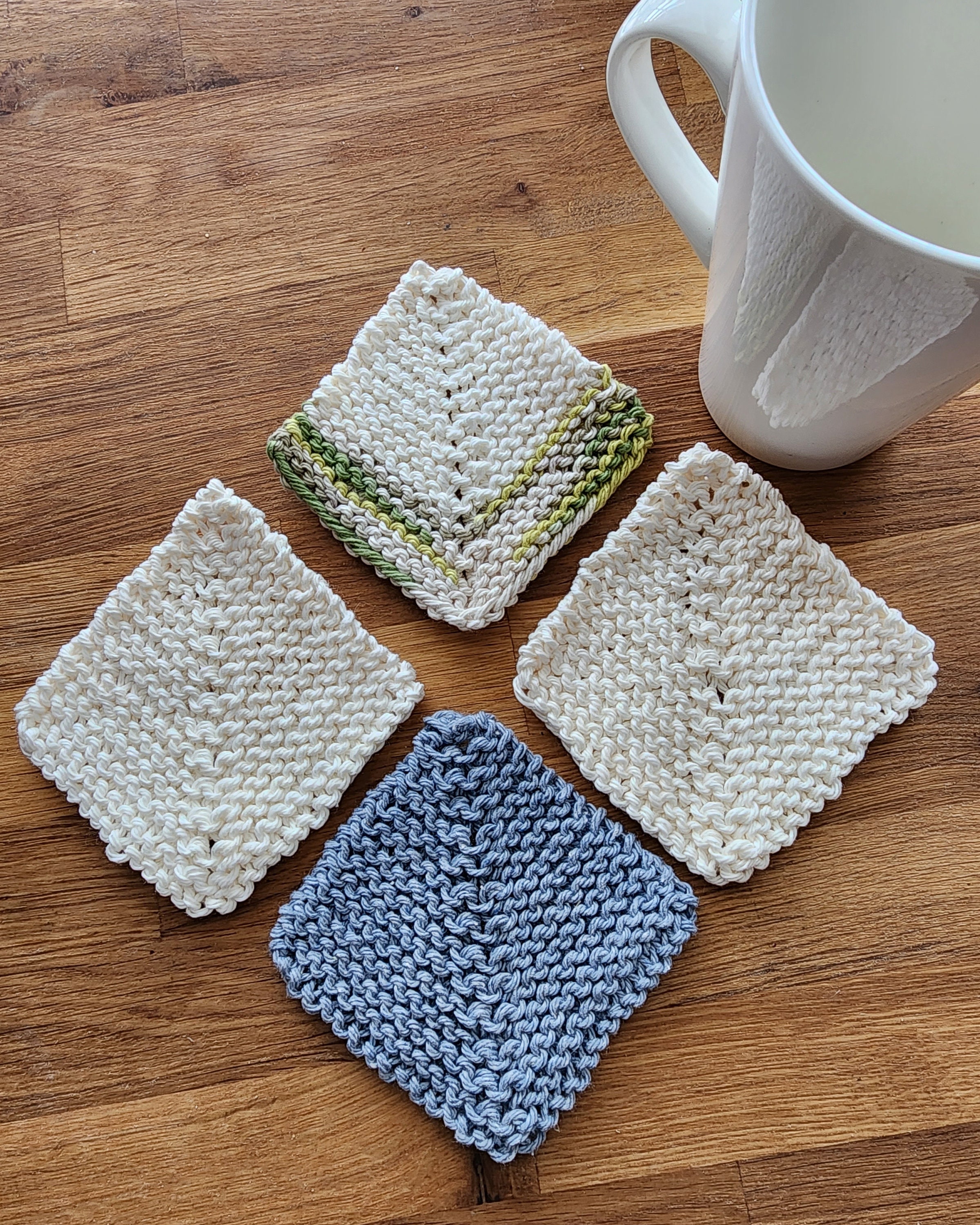 Yarn-n-pantry Handmade Knitted 100% Cotton Coasters - Etsy