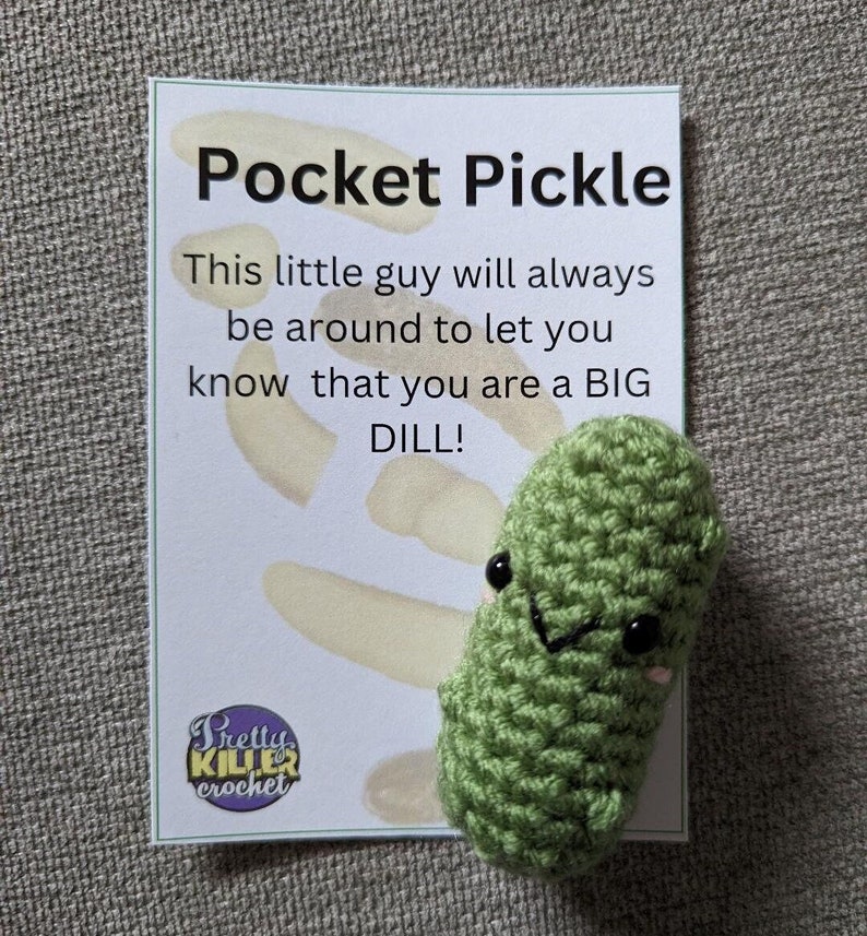 Crochet Pocket Pickle anxiety Stress emotional Support - Etsy