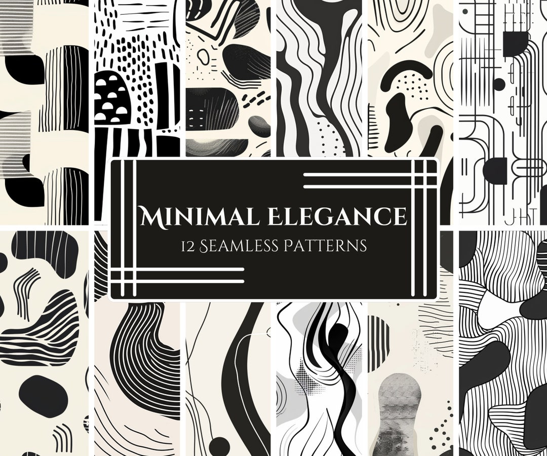 Minimal Elegance: Elegant Modern Minimalist Line Art Patterns Black ...