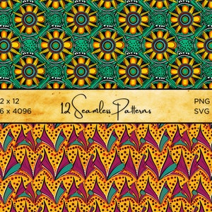 Vibrant Ankara-inspired Afrocentric Design 12 Vibrant African PNG & SVG ...