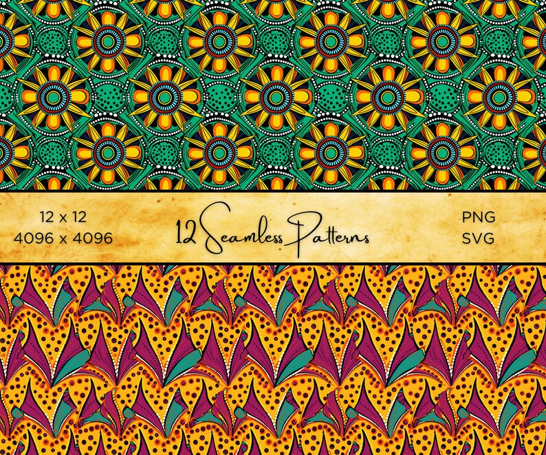 Vibrant Ankara-inspired Afrocentric Design 12 Vibrant African PNG & SVG ...