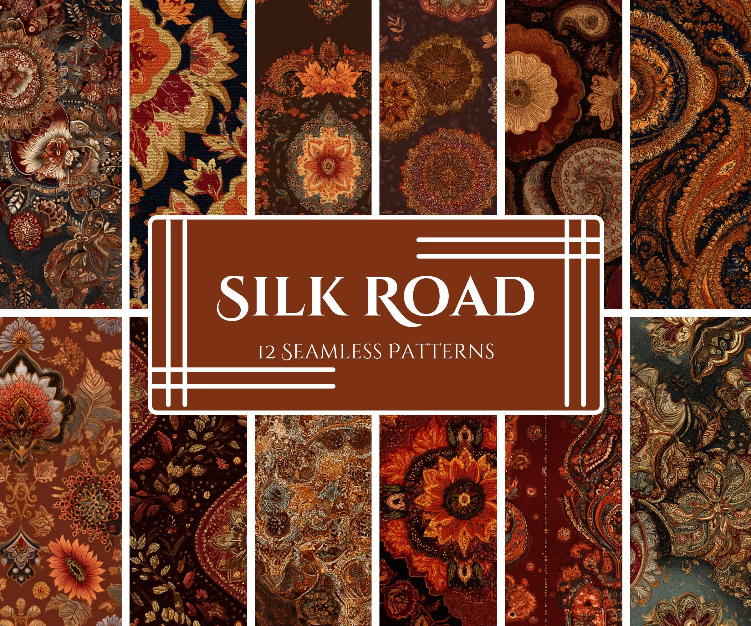 Boho Mandala Paisley Patterns: Silk Road Textile Prints (PNG Digital ...
