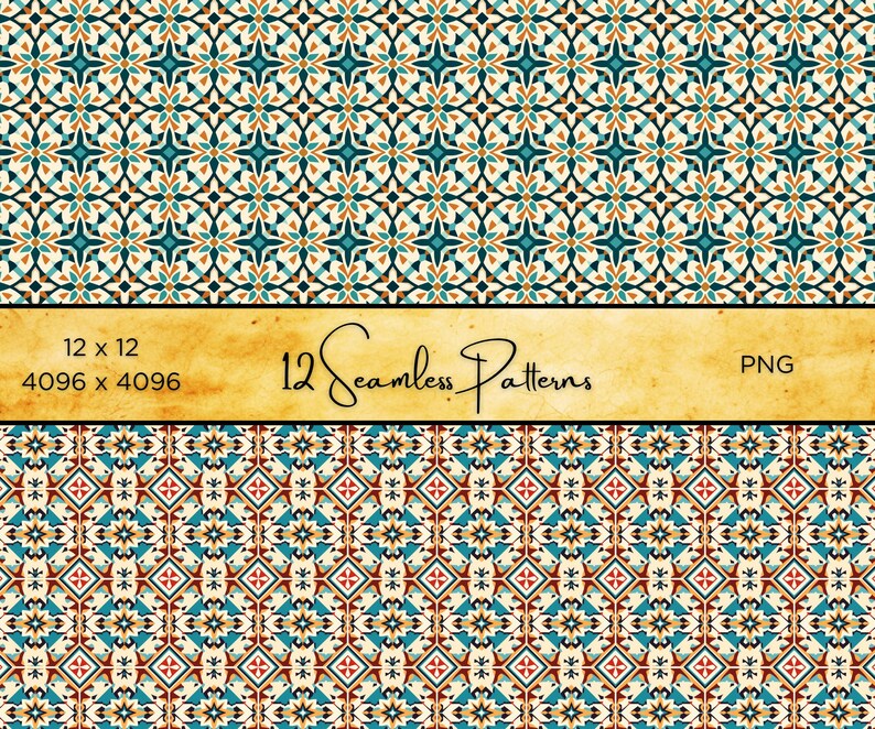 Arabesque Digital Patterns: North African/moroccan Mosaic Tiles ...