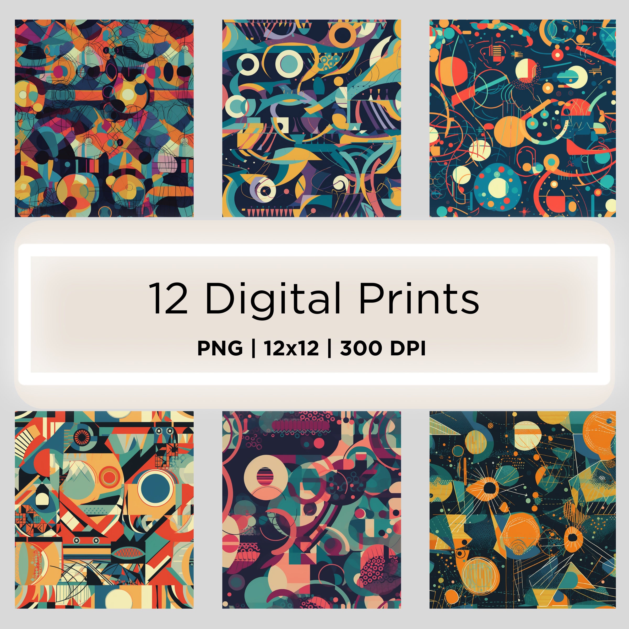 Science-inspired Futurism: 12 Seamless Patterns Ideal for Scrapbooking ...