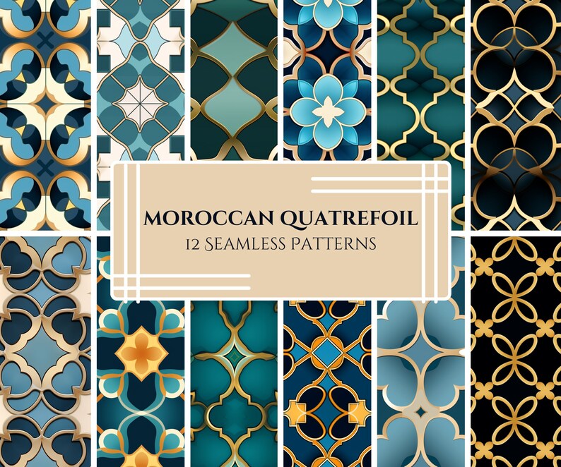Moroccan Quatrefoil Digital Patterns: Elegant Arabesque Designs for ...