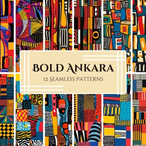Ankara-inspired Digital Pattern Pack - Bold Geometric Abstract Designs ...