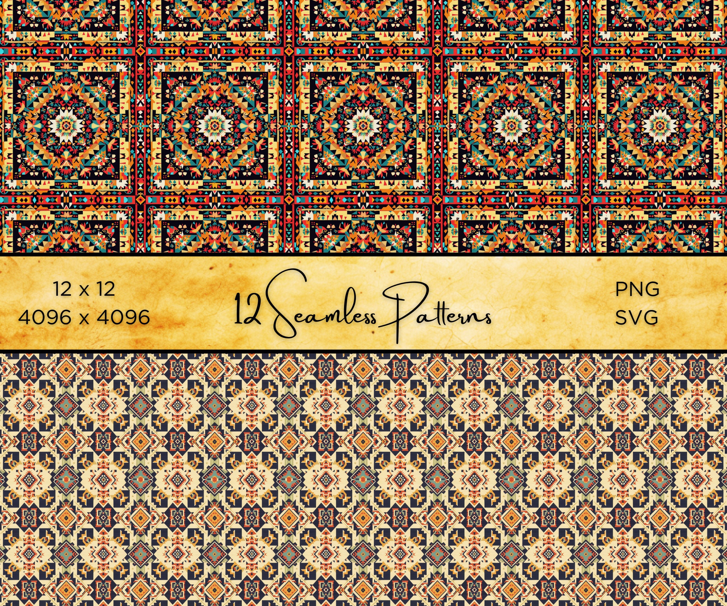 Native American Beadwork Patterns: Tribal Geometric Designs (PNG) - Etsy