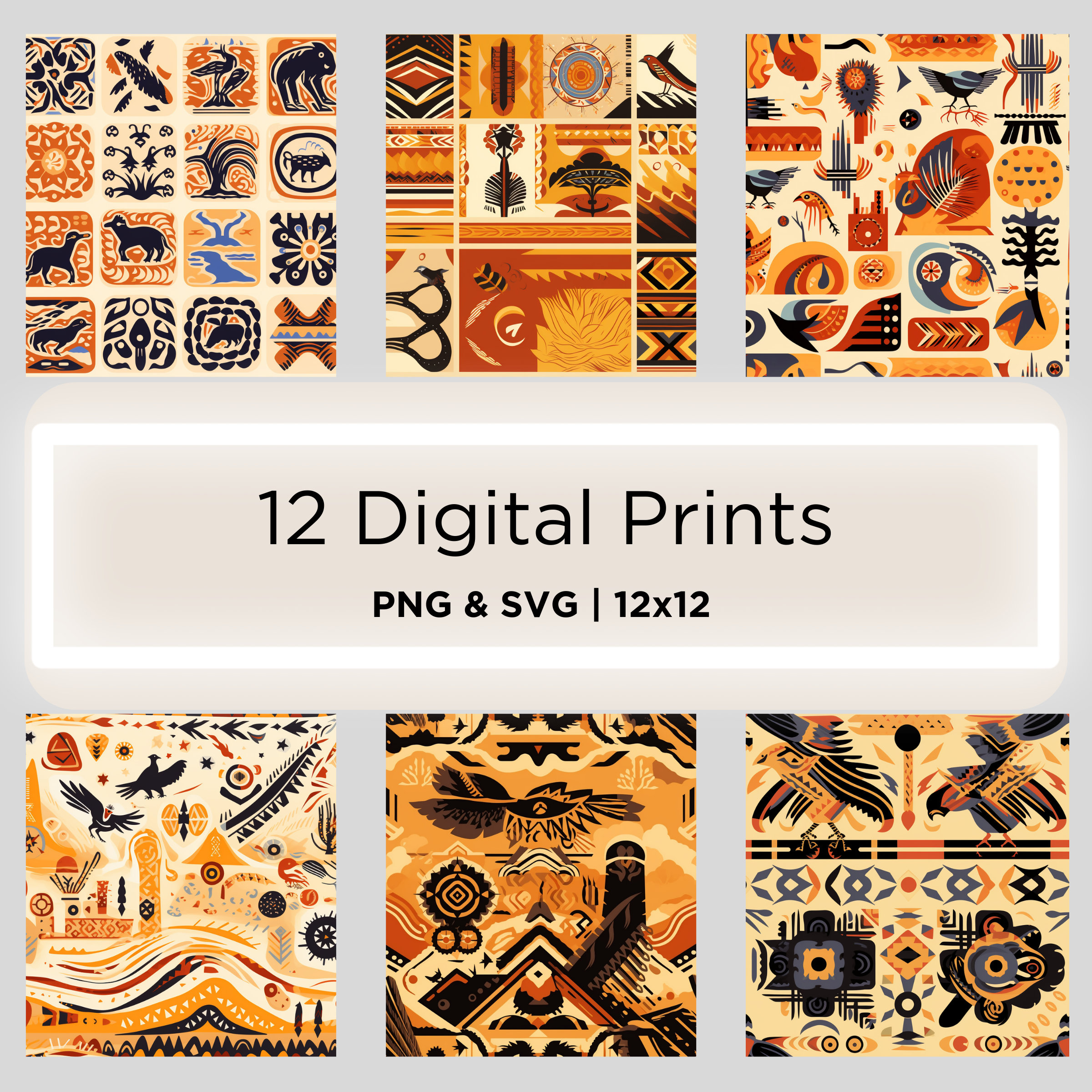 Pueblo Art Seamless Pattern Pack – Corn Motifs and Eagle Spirals ...