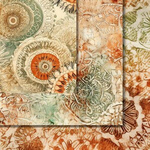 Boho-chic Mandala Digital Patterns Pack - 12 Unique Earthy Toned ...