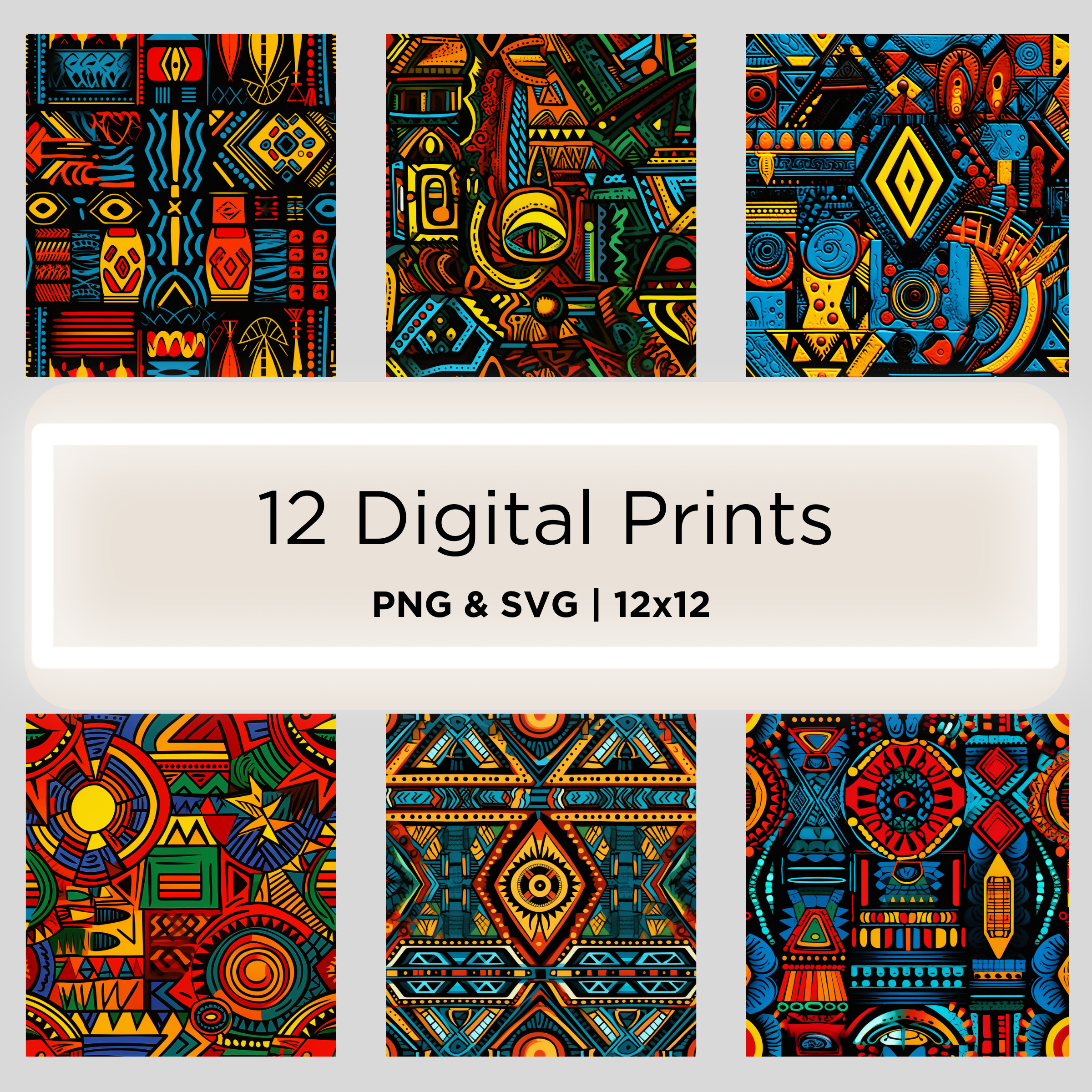 Ankara-inspired Afrocentric Design 12 Vibrant African PNG & SVG Digital ...