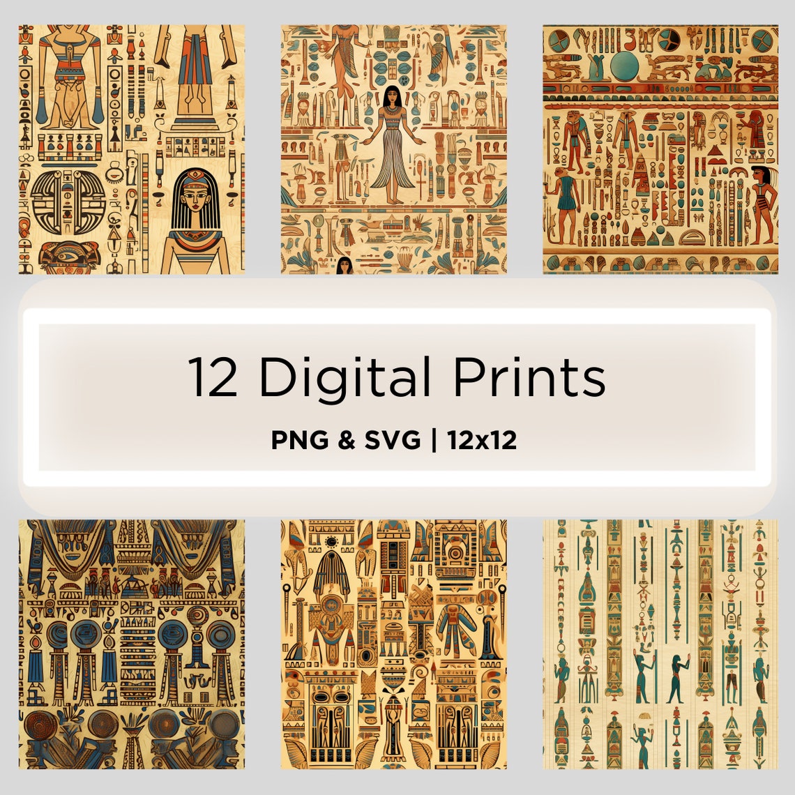 Ancient Hieroglyph & Yoruba Art Nouveau Patterns: Egyptian Tribal ...