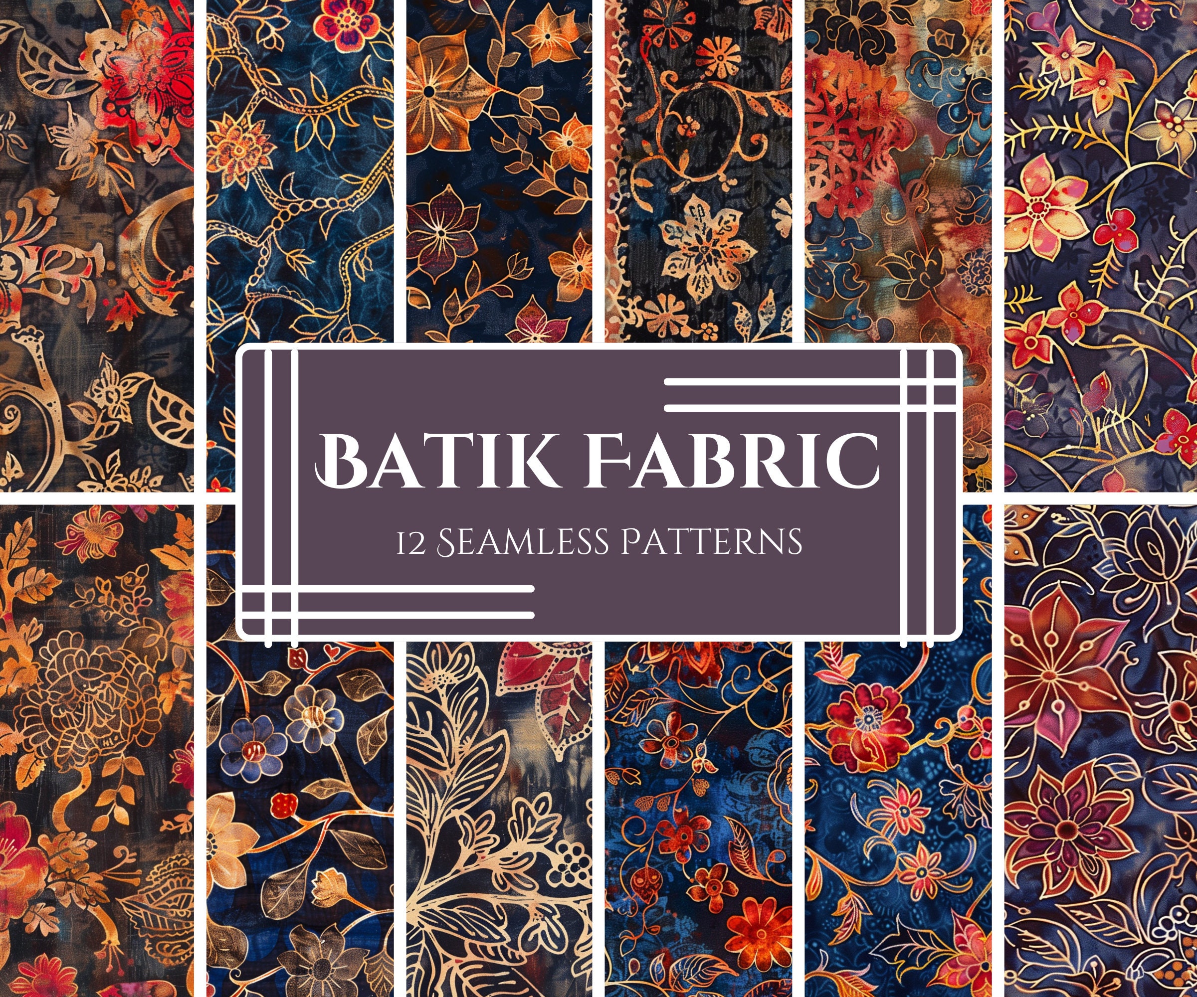 Southeast Asian Batik Digital Pattern Pack - Wax-resist Technique ...
