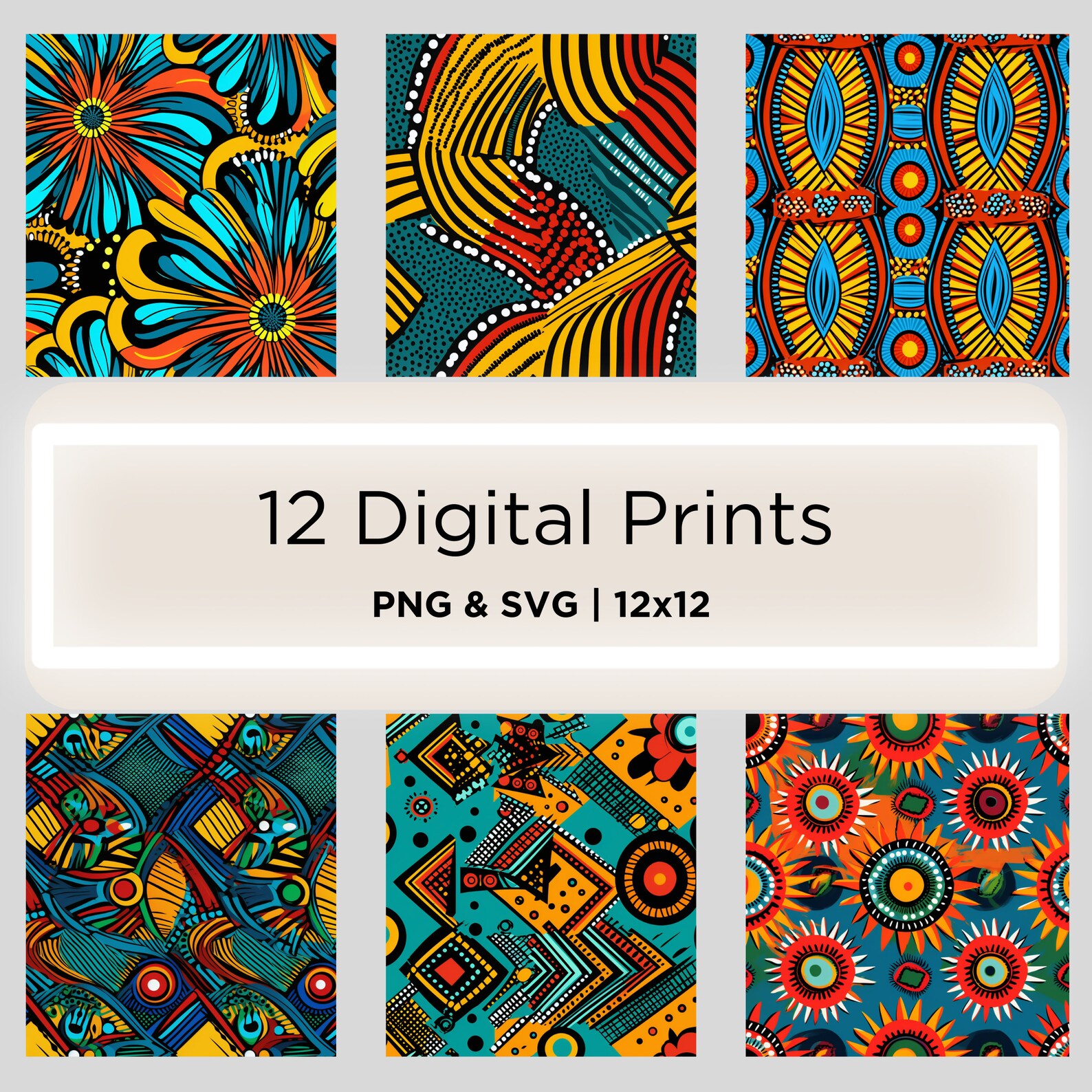 Vibrant Ankara-inspired Afrocentric Design 12 Vibrant African PNG & SVG ...