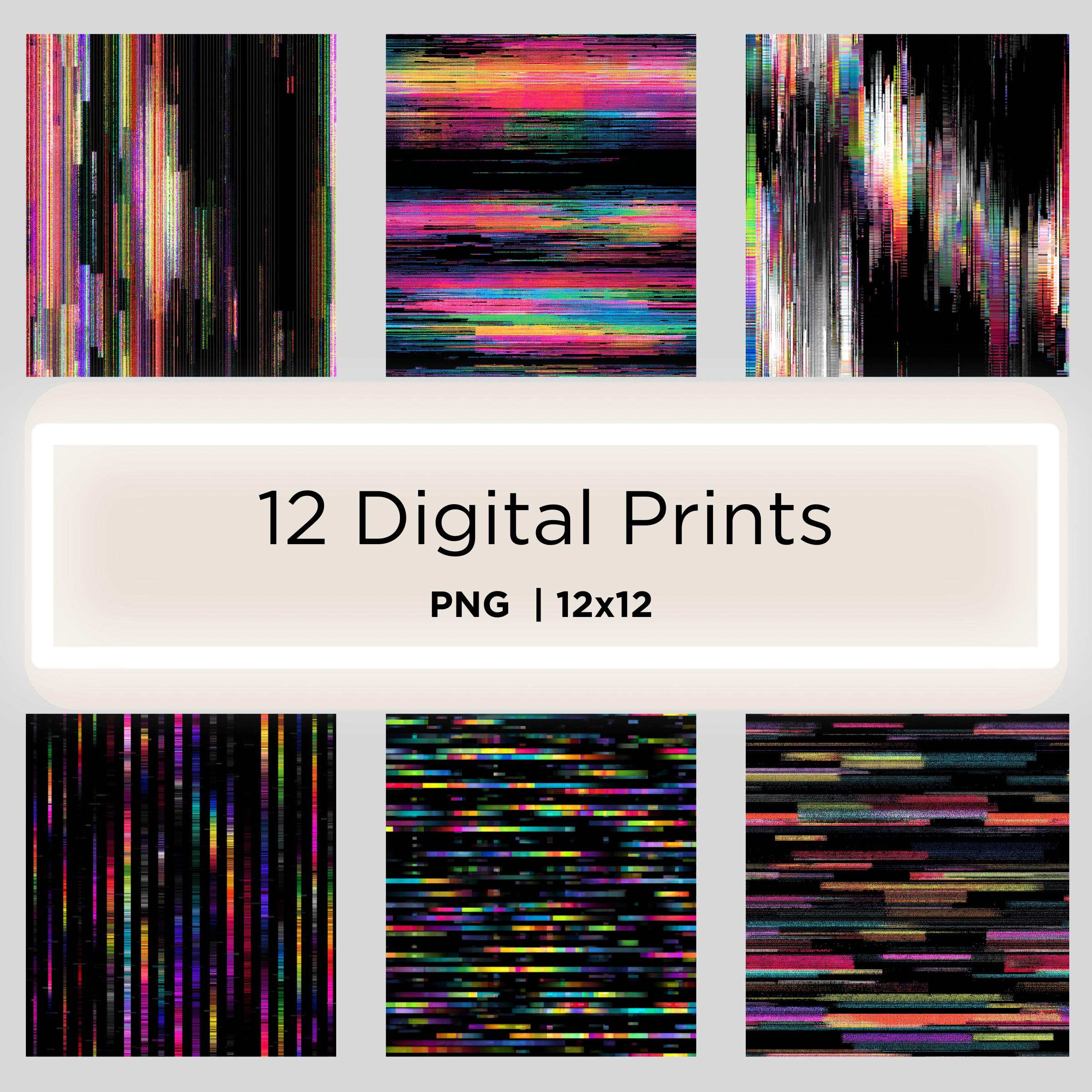 Glitch Stripes PNG Pattern Pack: Cyberpunk Vaporwave Backgrounds ...