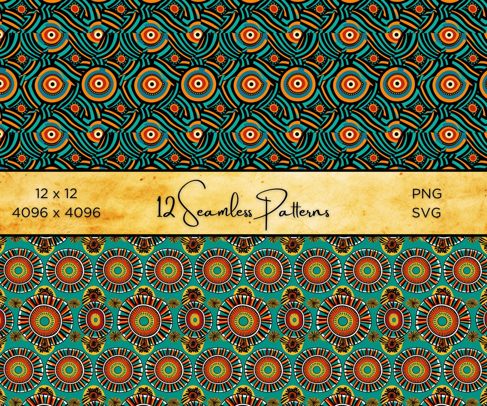 Vibrant Ankara-inspired Afrocentric Design 12 Vibrant African PNG & SVG ...