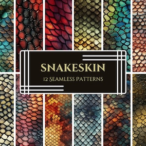 Snakeskin Seamless Pattern Set: Multicolor Exotic Designs (PNG) - Etsy