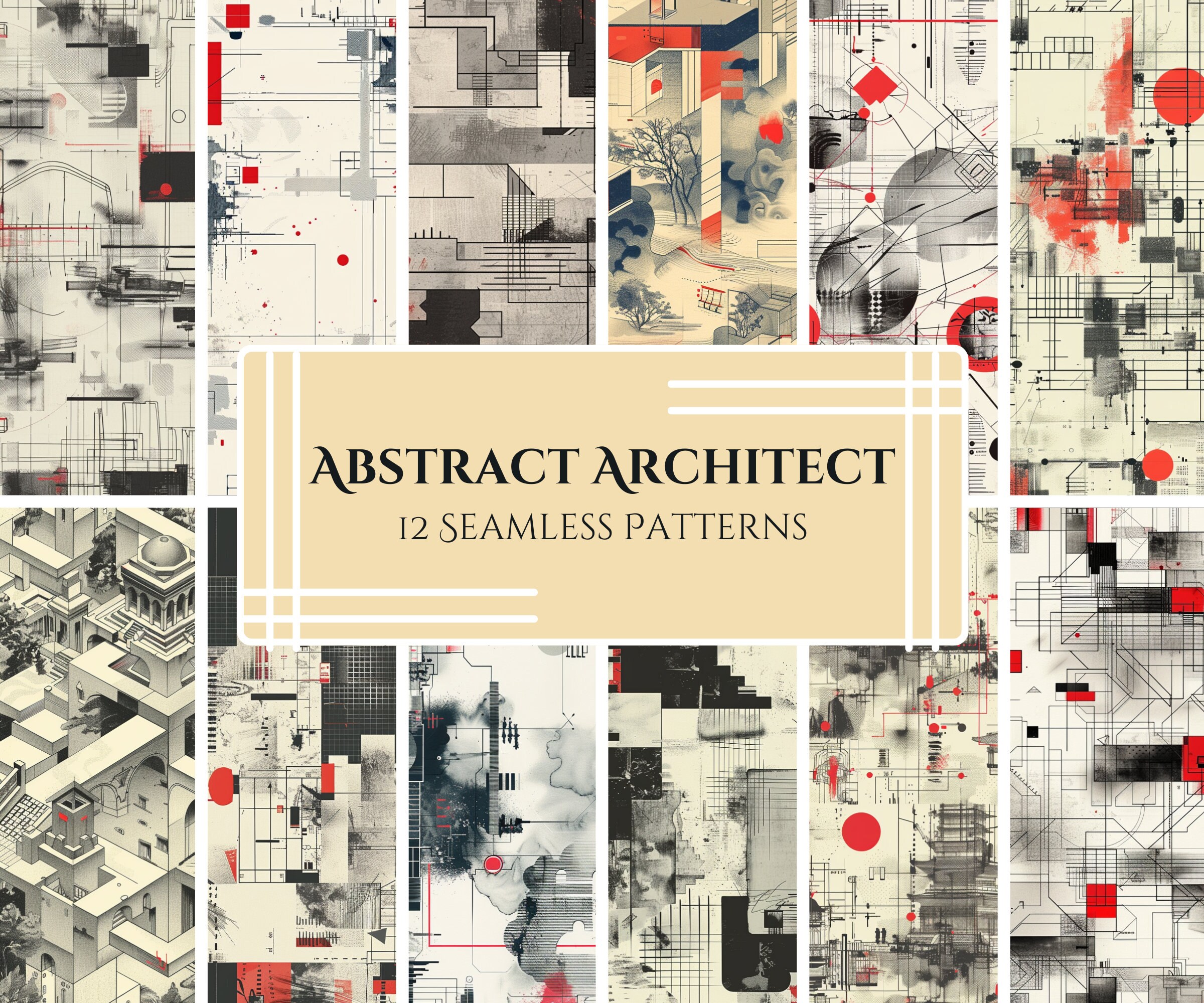 Architectural Abstract Art Patterns Urban Blueprint & Geometric Design ...