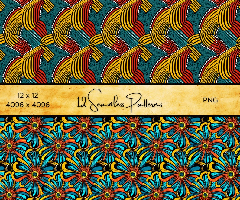 Vibrant Ankara-inspired Afrocentric Design - 12 Vibrant African PNG ...